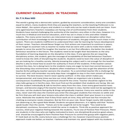 Challenges in teaching | DOCX
