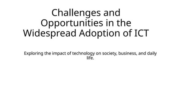 Negative Impact of ICT (Information and Communication Technology)In the ...