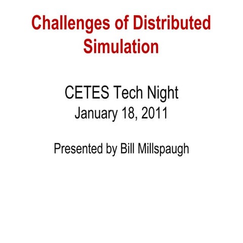 Challenges of Distributed Simulation | PDF
