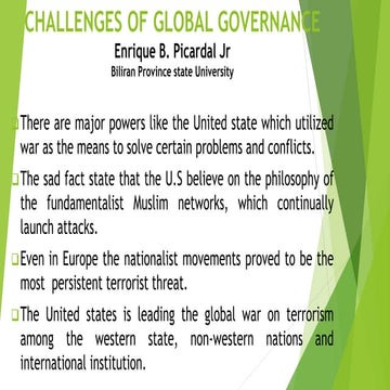 Contemporary Global governance | PPTX