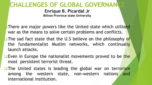 Contemporary Global governance | PPTX