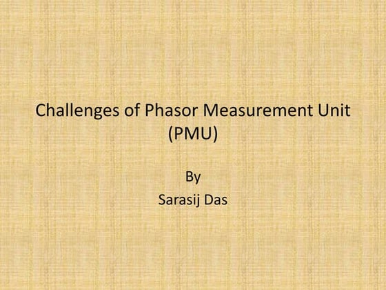 Phasor Measurement Unit Pmu Pdf Digital Audio Computer Software And Applications