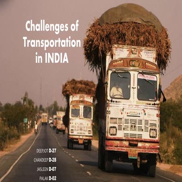 Challenges of Transportation in India | PPTX