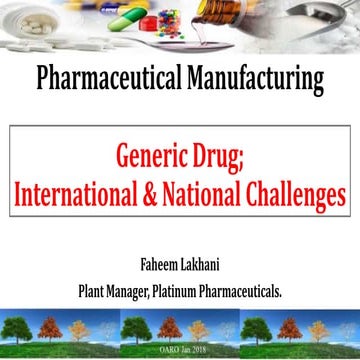 Generic Drug;International & National Challenges | PPTX