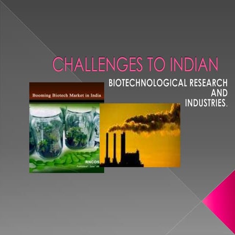 Challenges to indian biotech industry | PPTX