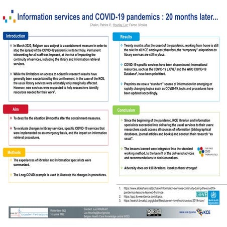 Information services and COVID-19 pandemics : 20 months later... | PPT
