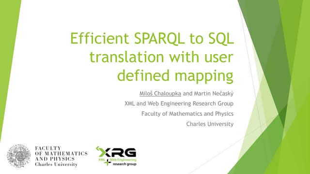 Efficient Sparql To Sql Translation With User Defined Mapping Ppt 5028