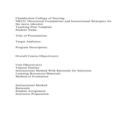 Chamberlain College of Nursing | PDF