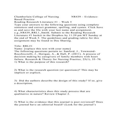 Chamberlain College of NursingNR439 – Evidence-Based PracticeR.docx