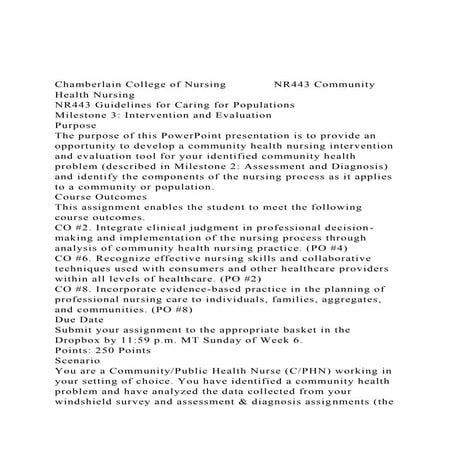 Chamberlain College of NursingNR443 Community Health Nursing.docx