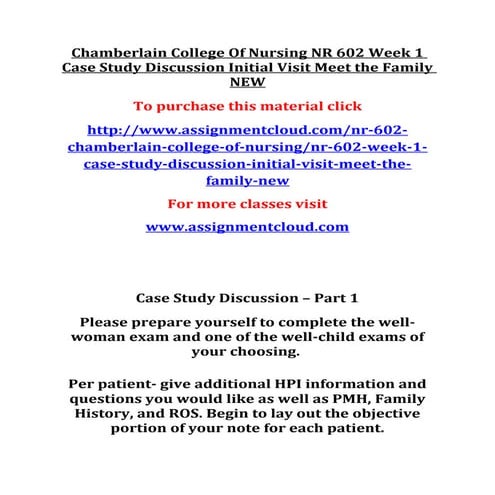 Chamberlain college of nursing nr 602 week 1 case study discussion ...