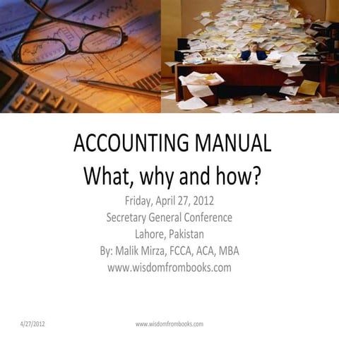 Accounting manual for Chamber of Commerce | PPT