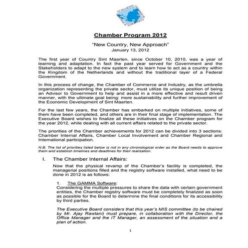 Chamber program 2012 | PDF | Business | Business and Finance