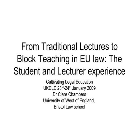 From traditional lectures to block teaching in EU law: the student and ...