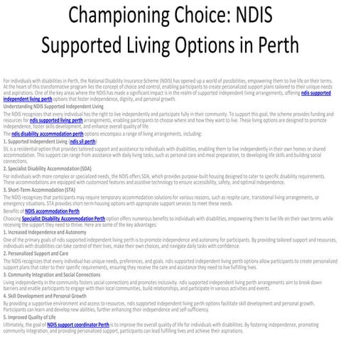 Championing Choice NDIS Supported Living Options in Perth.pptx