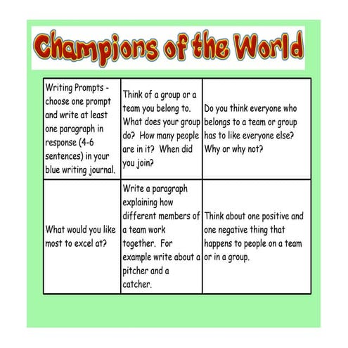 Champions of the world reading | PPT