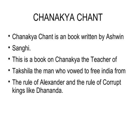 Chanakya chants | PPT