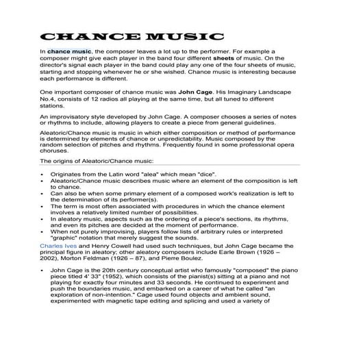 Chance Music | DOCX