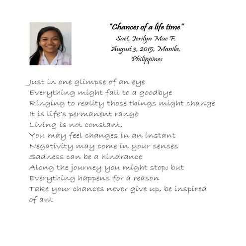 Chances of a life time | PDF