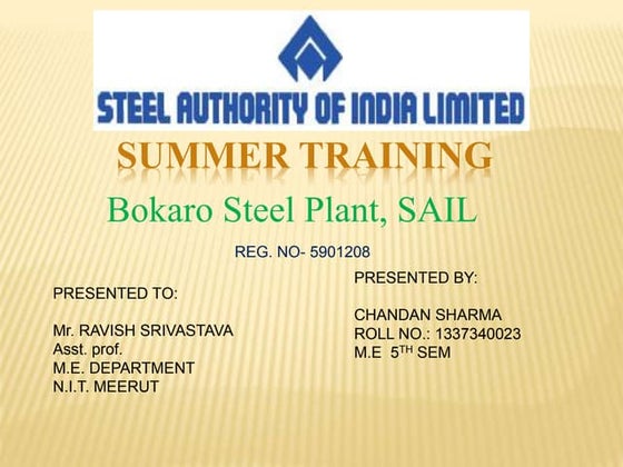 Summer training project report on SAIL'S retail model and it's ...