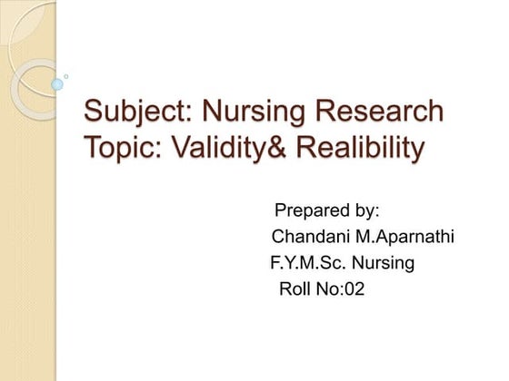 Validity and Reliability | PPT | Standardized Testing | Educational ...