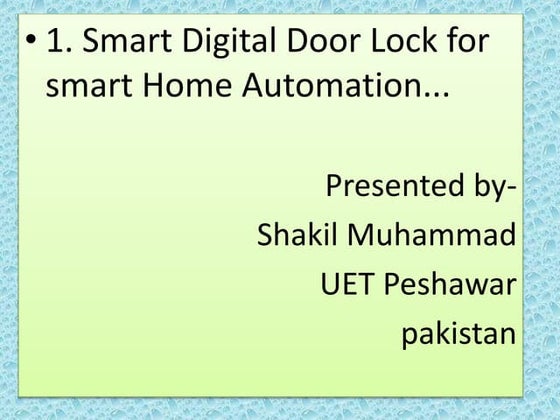 Smart door lock system | PPT