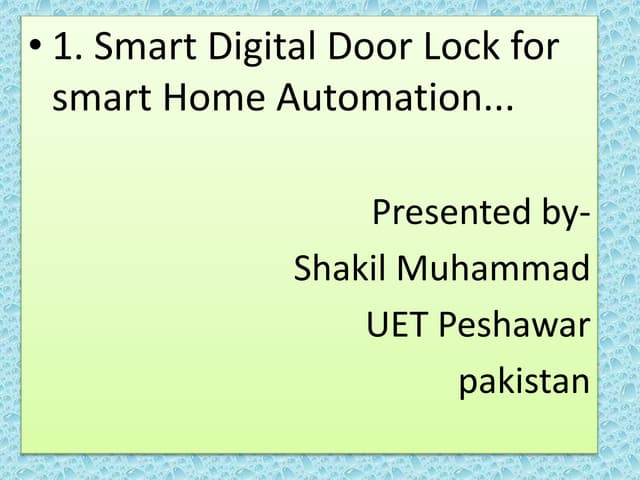 Smart door lock system | PPTX