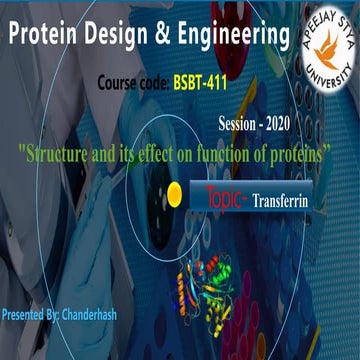 Transferrin protein protein design & engineering ppt (transferrin) | PPTX