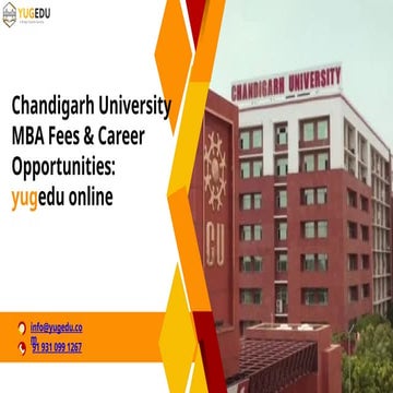 Chandigarh University MBA Fees & Career Opportunities: yugedu online | PPT