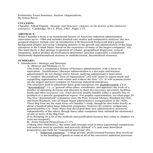 Chandler strategy and structure summ1 | DOC