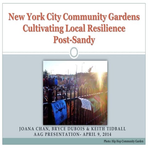 New York City Community Gardens Cultivating Local Resilience Post-Sandy ...