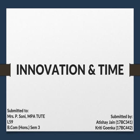 Importance of Time in Innovation | PPT