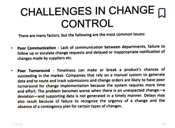 Change control | PPT | Business Administration | Business