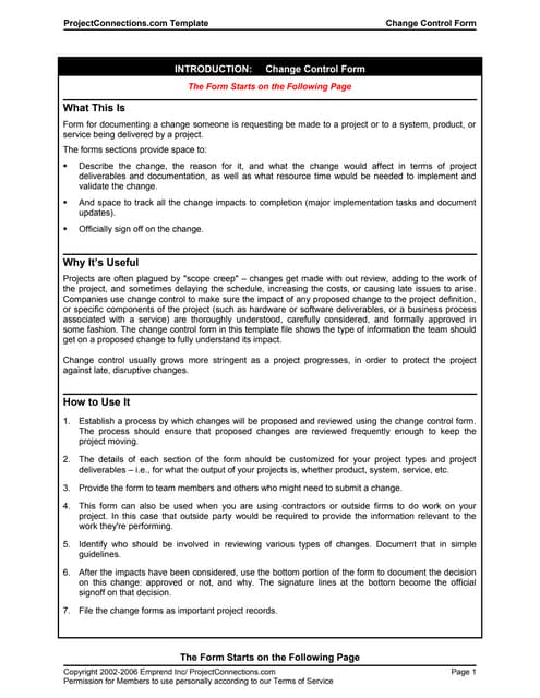 Change request form | PPT