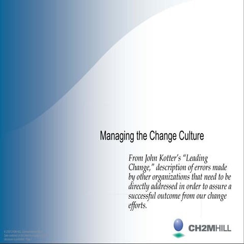 Change Management Create a New Culture | PPTX