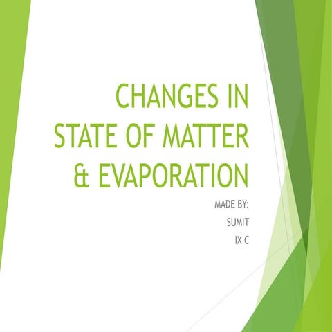 Change in state of matter and evaporation sumit ix c.ppt