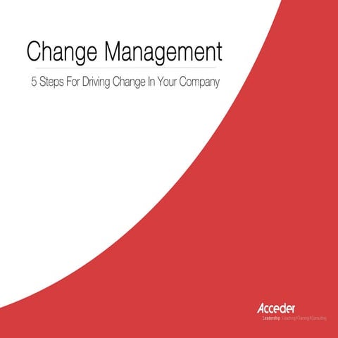 Change Management - 5 Steps To Drive Change In your Company | PDF