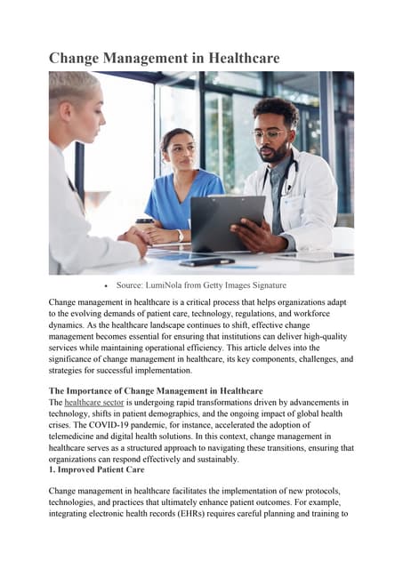 Healthcare operations management | PPTX | Healthcare Industry | Industries