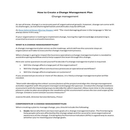 Change management strategy and innovation | DOCX