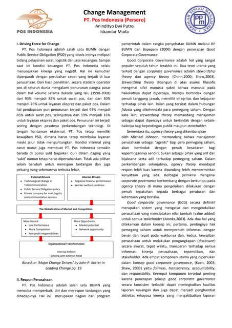 Organizational Changes at PT Pos Indonesia | PPT