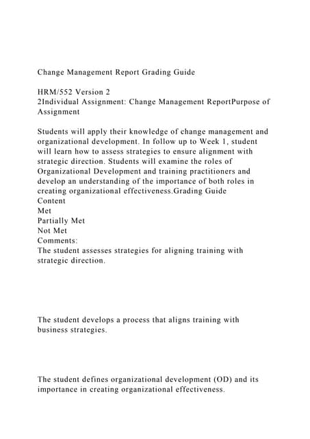 Organizational Change and Transformation Grading GuideTMGT5.docx