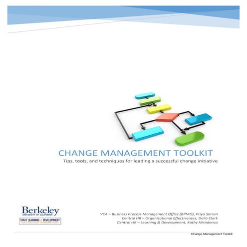 change management toolkit -tips, tools, and techniques for leading a ...