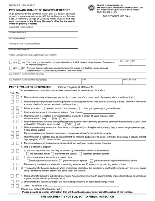 HCAD Form - Property Name Change | PDF