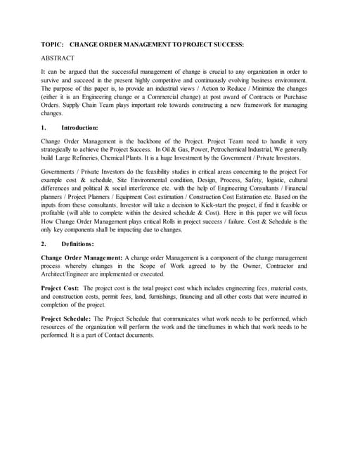 JLL Change Order process | PDF