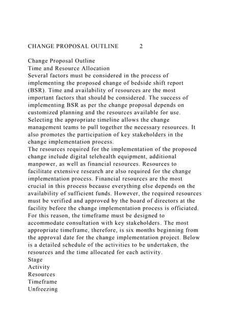 Running head CHANGE PROPOSAL TOPIC1Reimplementation of .docx