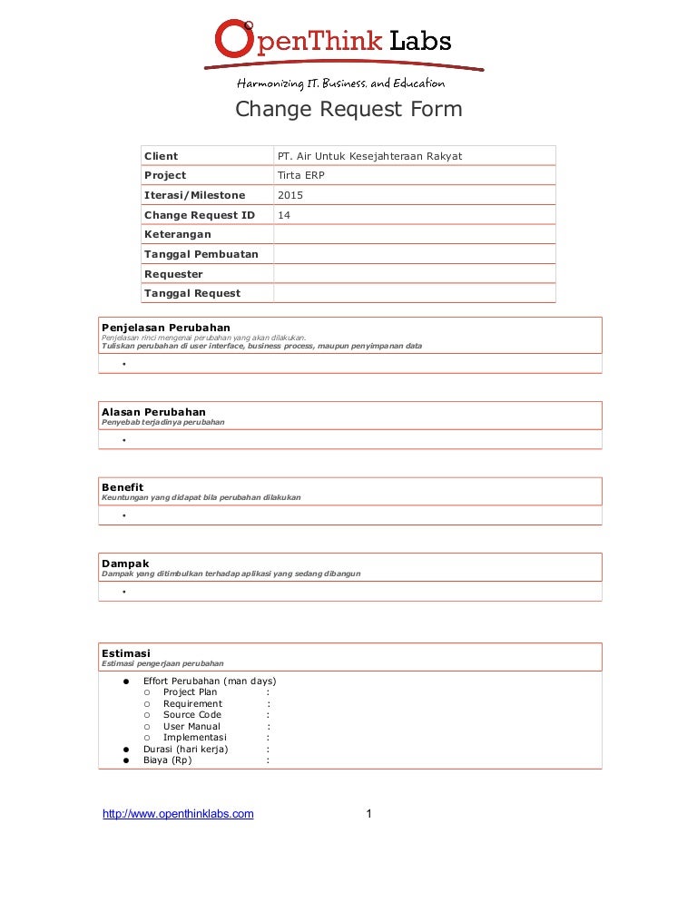 Software Development : Change Request Template (2)