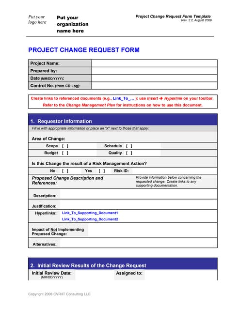 Change request form | PPTX | Technology & Computing
