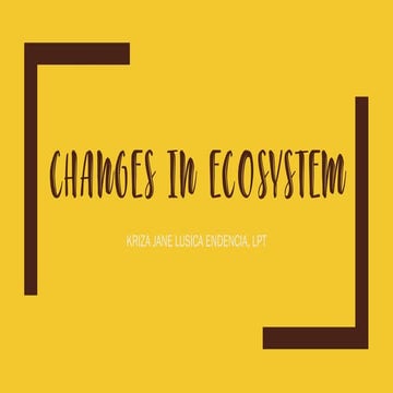 Changes in an ecosystem | PDF