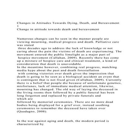 Changes in Attitudes Towards Dying, Death, and Bereavement 1.docx