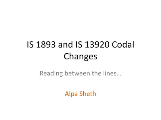 Overview of IS 16700:2023 (by priyansh verma) | PPTX | Civil ...